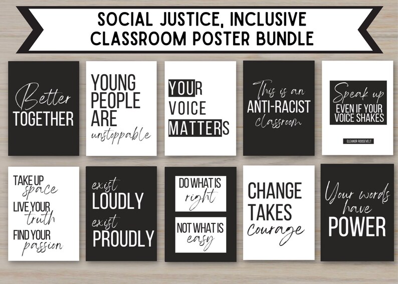 Social Justice, Inclusive, Diversity, Equity Poster Bundle ...
