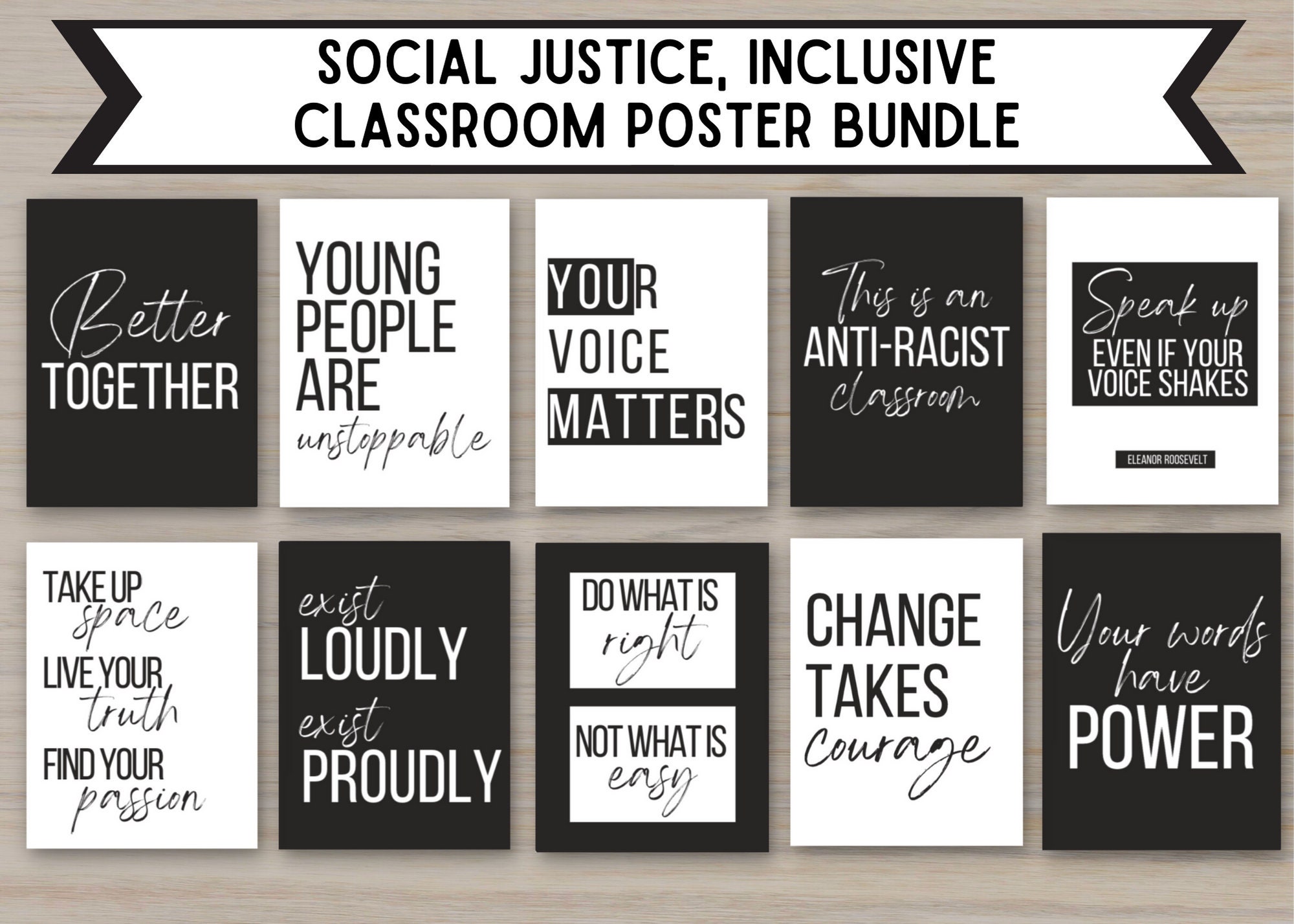 Social Justice Posters Classroom