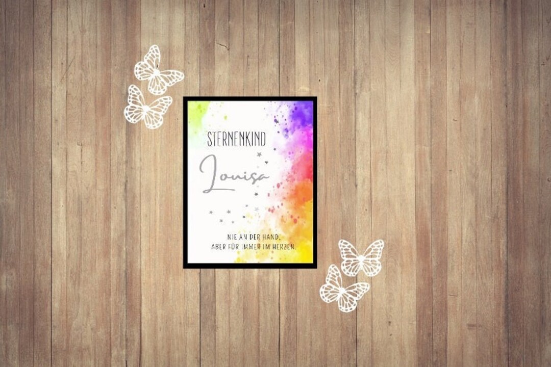 Digital File Star Child Memory Poster "grief is Colorful" With Name ...
