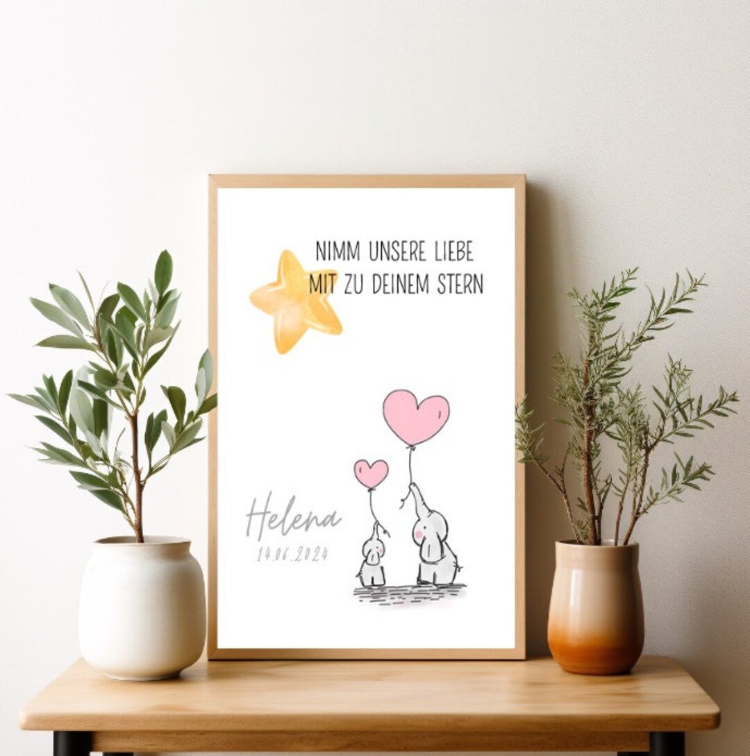 Digital File Star Child Memory Poster "elephant With Balloon ...