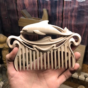 Dolphin Comb,wooden Hair Accessory,decorative Horn Comb,hand Carved ...