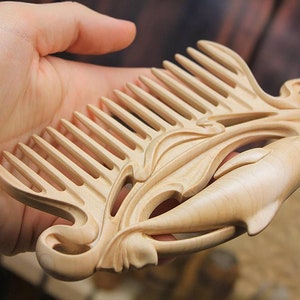 Dolphin Comb,wooden Hair Accessory,decorative Horn Comb,hand Carved ...