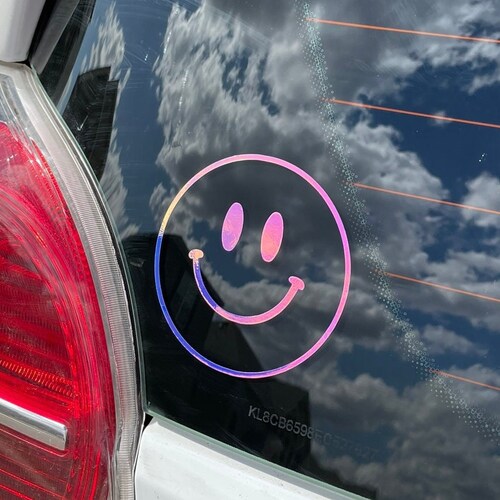 Smiley Face Holographic Decal Car Decal - Etsy