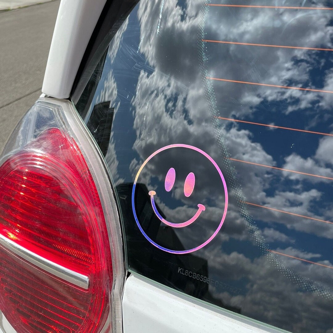 Smiley Face - Holographic, Decal, Car Decal - Etsy
