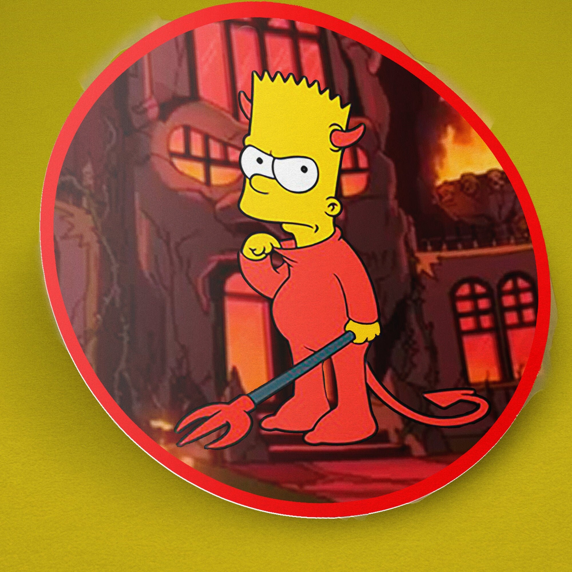 Simpsons Devil Bart Pegatina de vinilo brillante resistente a | Etsy
