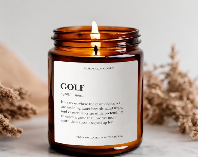 Golf Gift Candle for Golfer, Funny Definition Golf Candle, Golf Themed ...