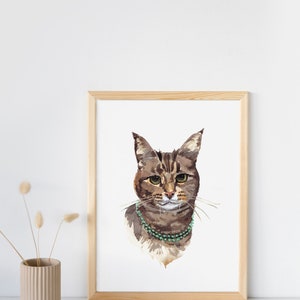 Custom Cat Portrait, Watercolor Cat Painting, Tiny Pet Portrait, Cat ...