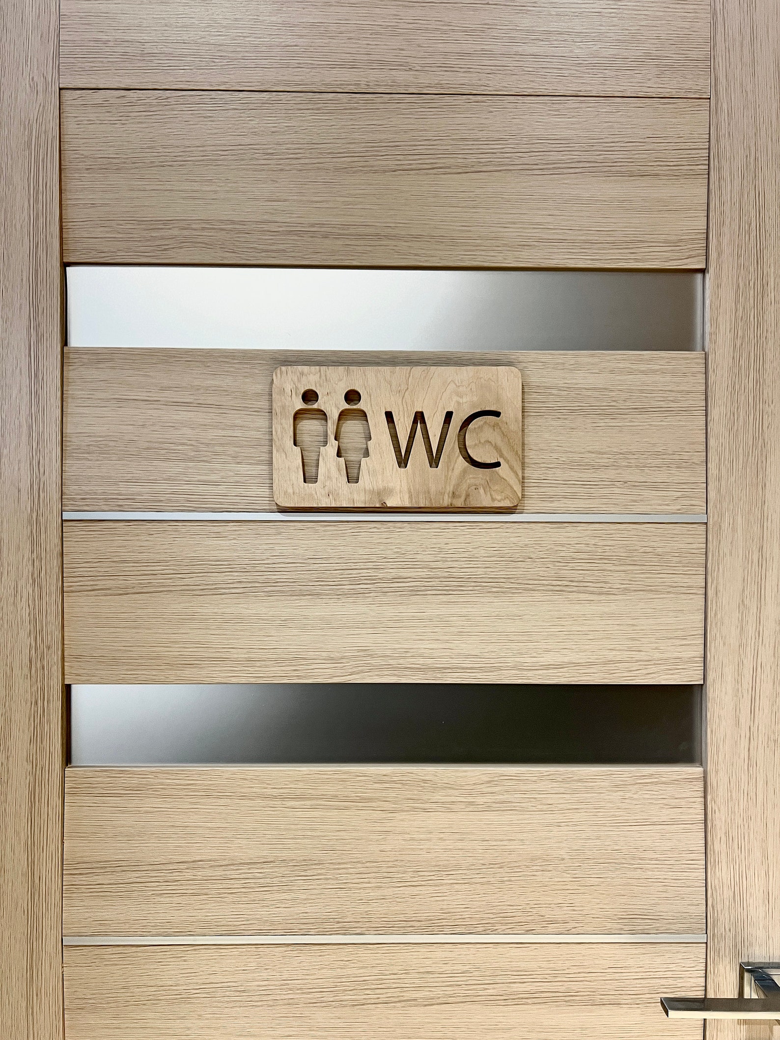 Restroom Sign, Toilet Symbol, WC Door Symbol, Wood Sign, Office ...