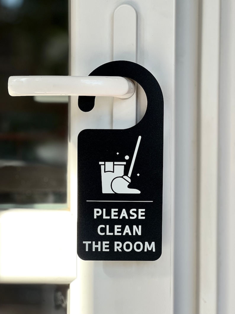 Do Not Disturb Hotel Door Sign- Clean the Room Door Sign - Etsy