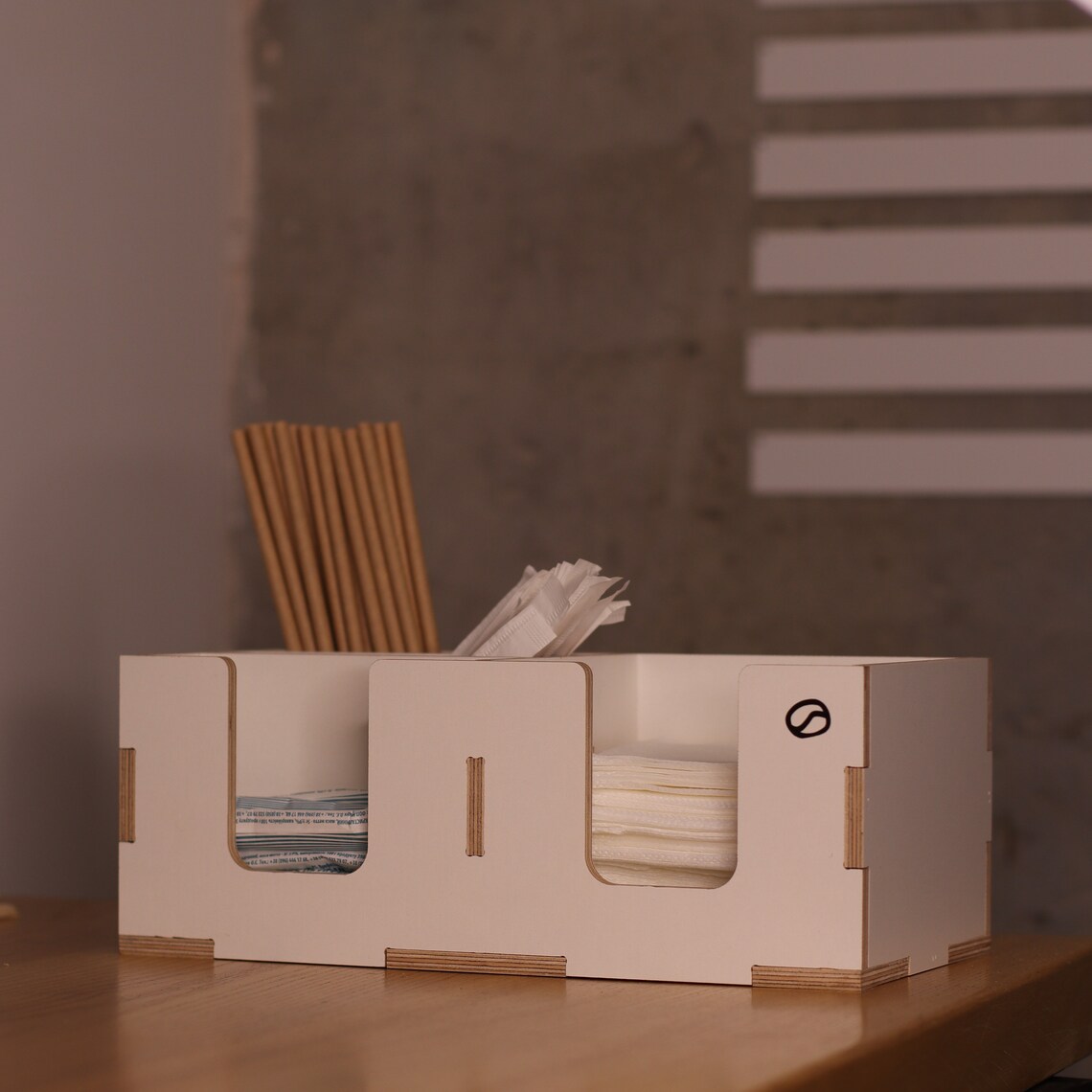 Coffee Bar Organizer Box for Sticks Straws Sugar. Wooden - Etsy