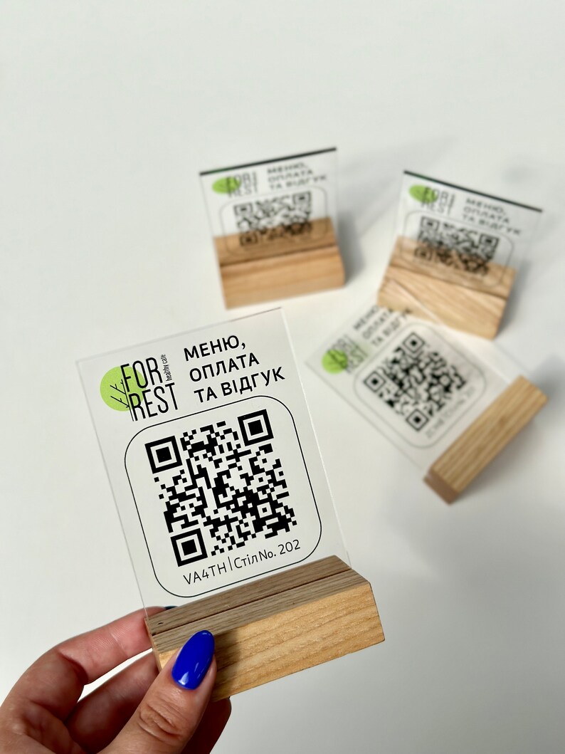 QR Code Menu, QR Code Menu Sign, Wooden Qr Cod Sign, Acrylic Qr Code ...