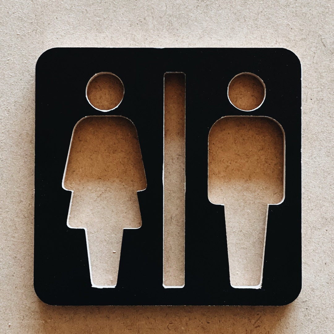 Wooden Restroom Sign, Toilet Sign, Unisex WC Sign, Men's Room Sign ...