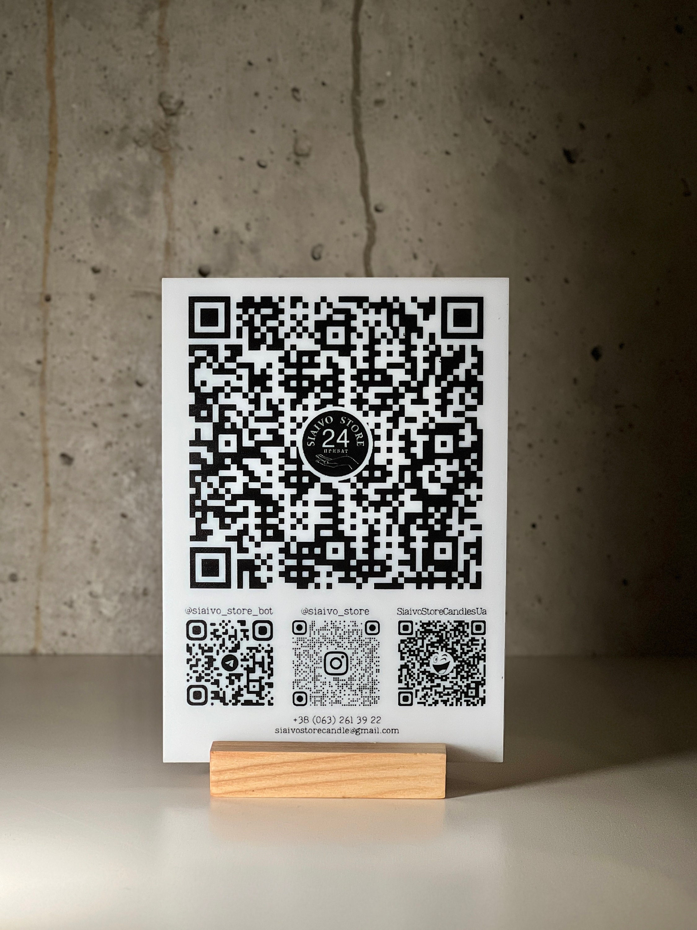 QR Code Menu, QR Code Menu Sign, Wooden Qr Cod Sign, Acrylic Qr Code ...
