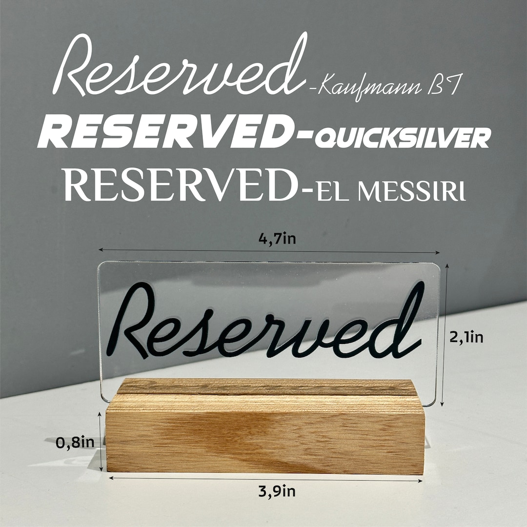 Restaurant Reserved Table Signs, Cafe Table Card Holders, Reserved ...