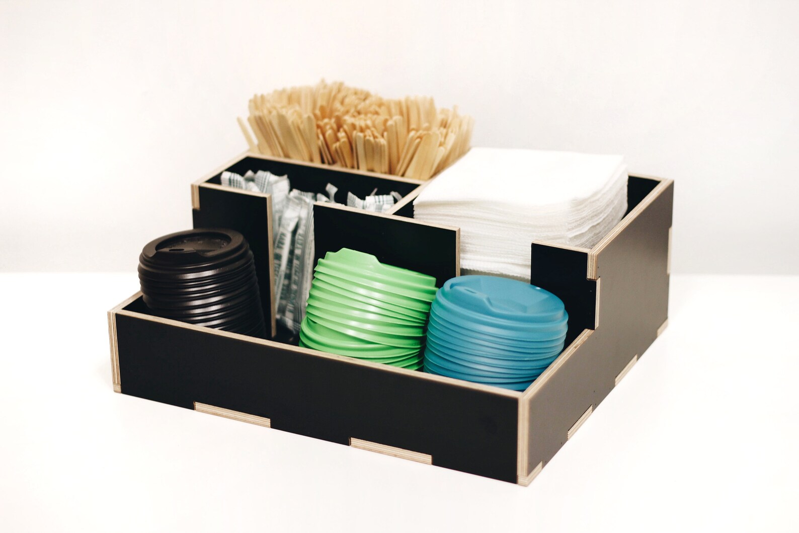 Coffee Organizer for Coffee House and Coffee Shop. Medium Wooden ...