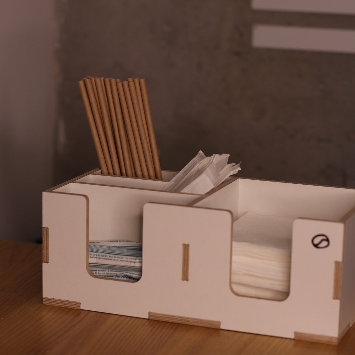 Coffee Bar Organizer Box for Sticks Straws Sugar. Wooden - Etsy