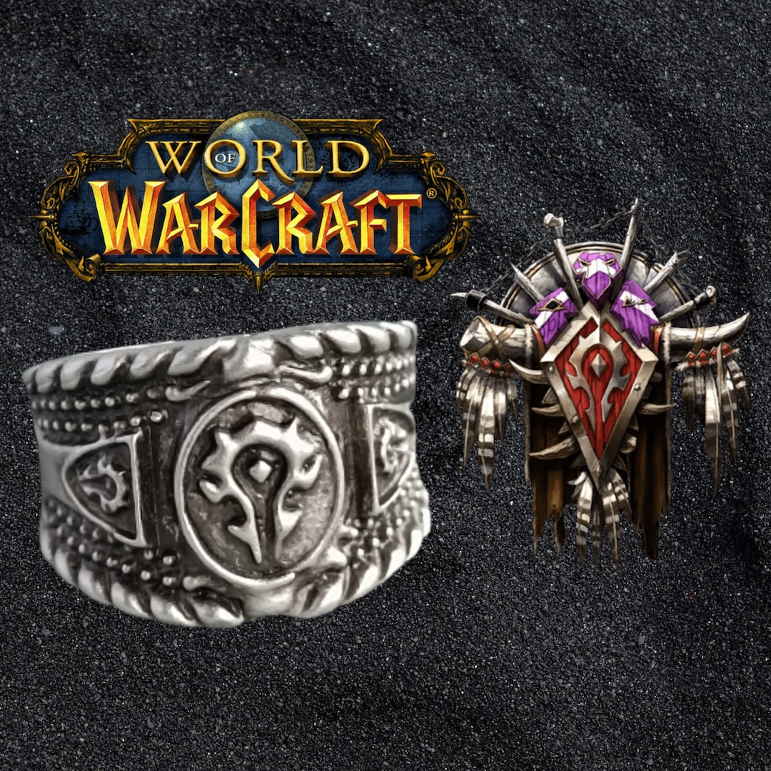 World of Warcraft Horde WOW Silver Men Ring Adjustable Handmade - Etsy