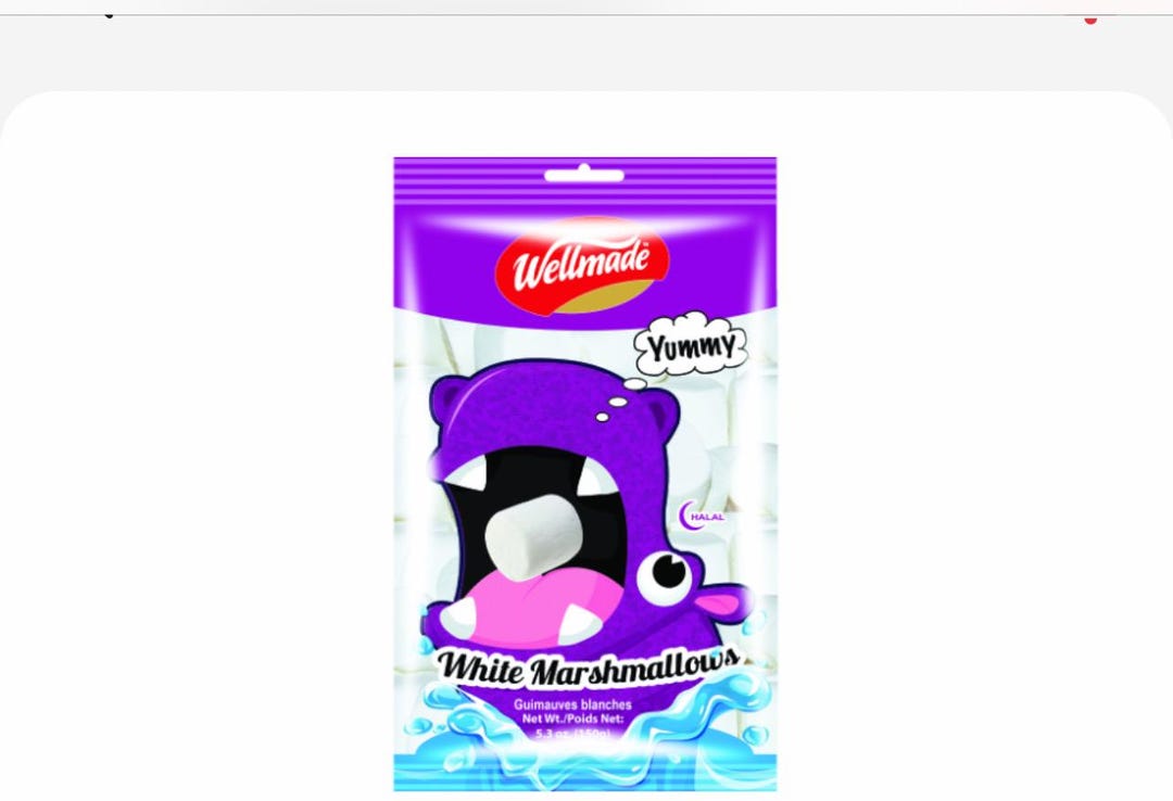 Wellmade White Marshmallows 2 Pack 5.3 Oz Each Fluffy Marshmallows for ...
