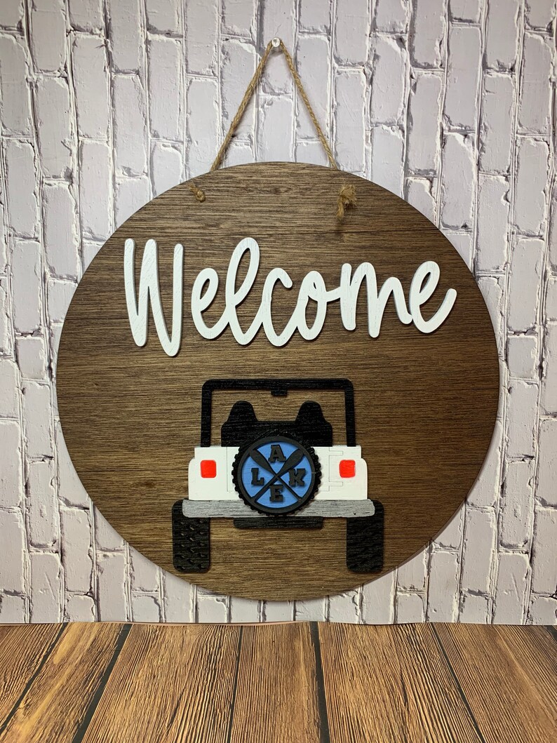 Handmade Interchangeable Jeep Welcome Door Hanger - Etsy