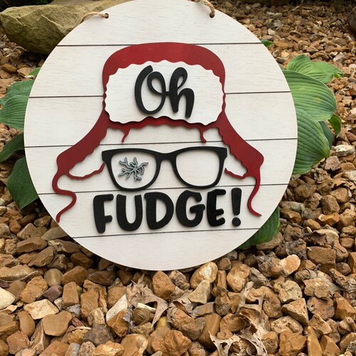 Door Hanger Wooden Door Hanger Oh Fudge Christmas Door - Etsy