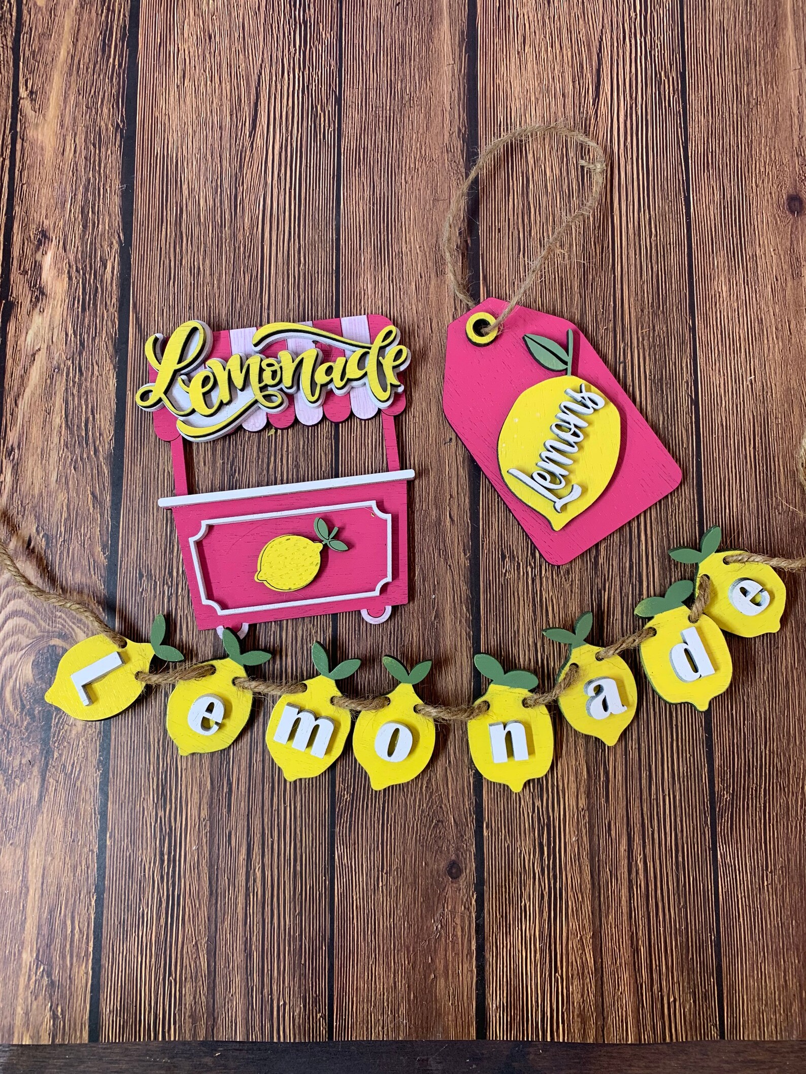 Tiered Tray Decor, Lemonade Tiered Tray Decor, Pink Lemonade, Summer ...