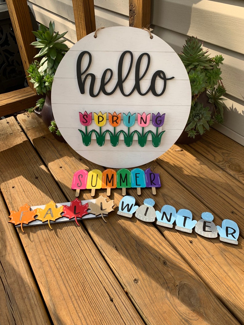 Door Hanger Interchangable Hello Seasons Door Hanger - Etsy