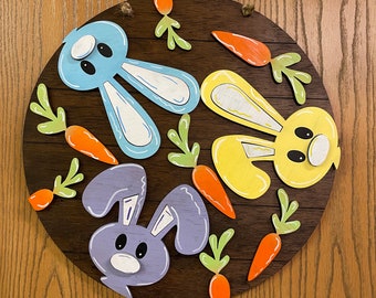 Happy Easter Door Hanger, Round Door Hanger , Easter Decor - Etsy