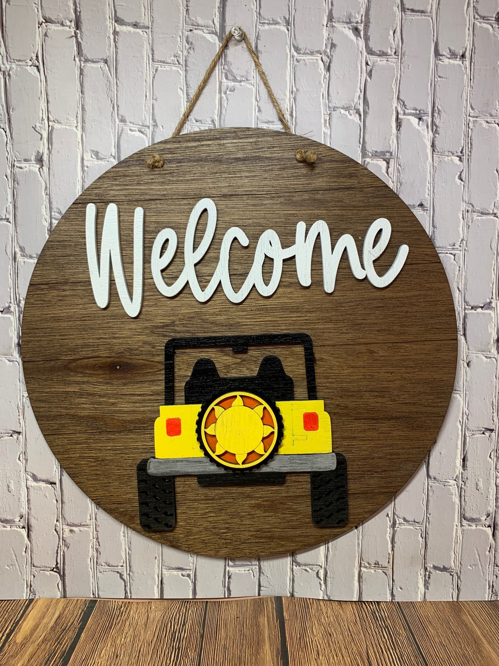 Handmade Interchangeable Jeep Welcome Door Hanger - Etsy