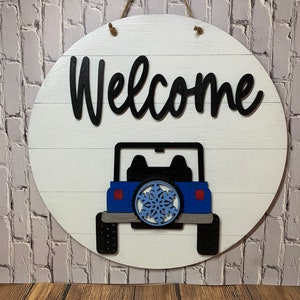Handmade Interchangeable Jeep Welcome Door Hanger - Etsy