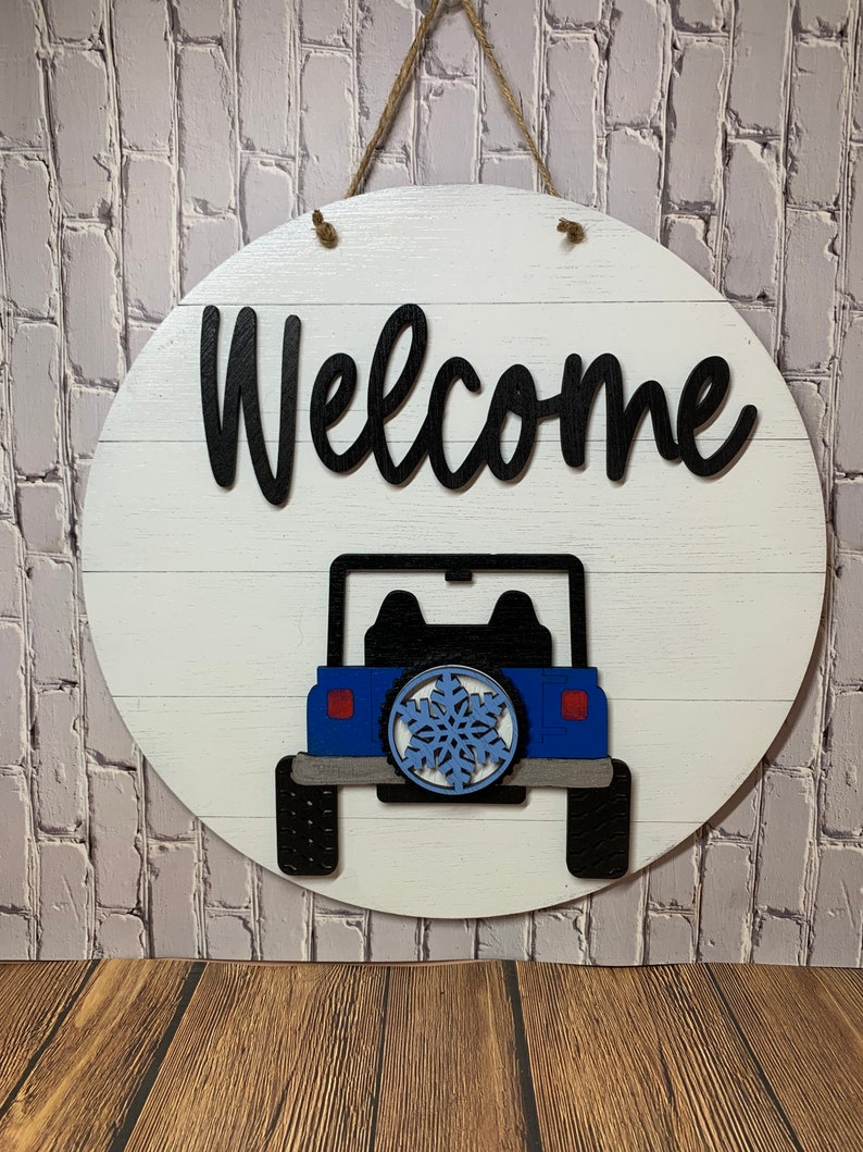 Handmade Interchangeable Jeep Welcome Door Hanger - Etsy