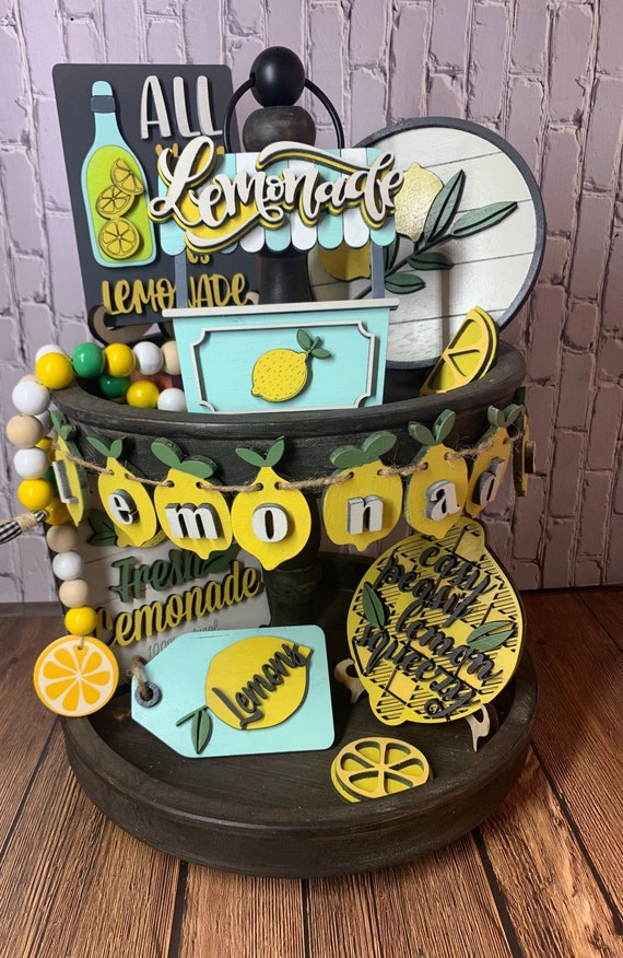 Tiered Tray Decor Lemonade Tiered Tray Decor Summer Tiered - Etsy