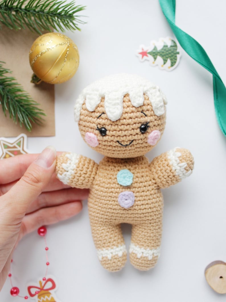 Gingerbread Man CROCHET PATTERN PDF Amigurumi Gingerbread | Etsy