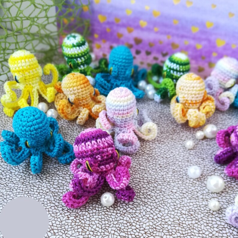 Crochet Tiny Octopus Pattern Amigurumi Sea Animal Toys - Etsy