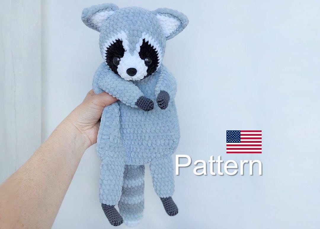 Patrón de mapache de edredón a crochet en PDF, juguete de edredón ...