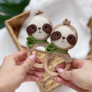 CROCHET PATTERN Sloth Baby Rattle, Easy Crochet Pattern Rattle Animal ...