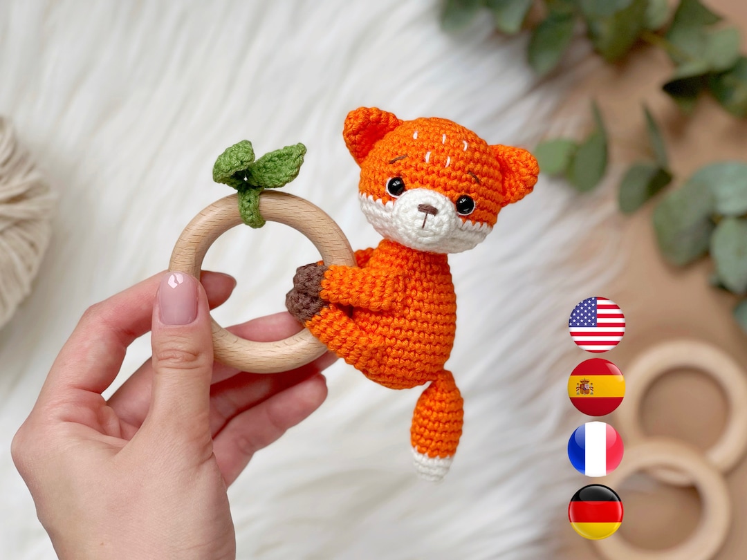 CROCHET PATTERN Rattle Fox, Crochet Baby Rattle Pattern, Fox Teether ...