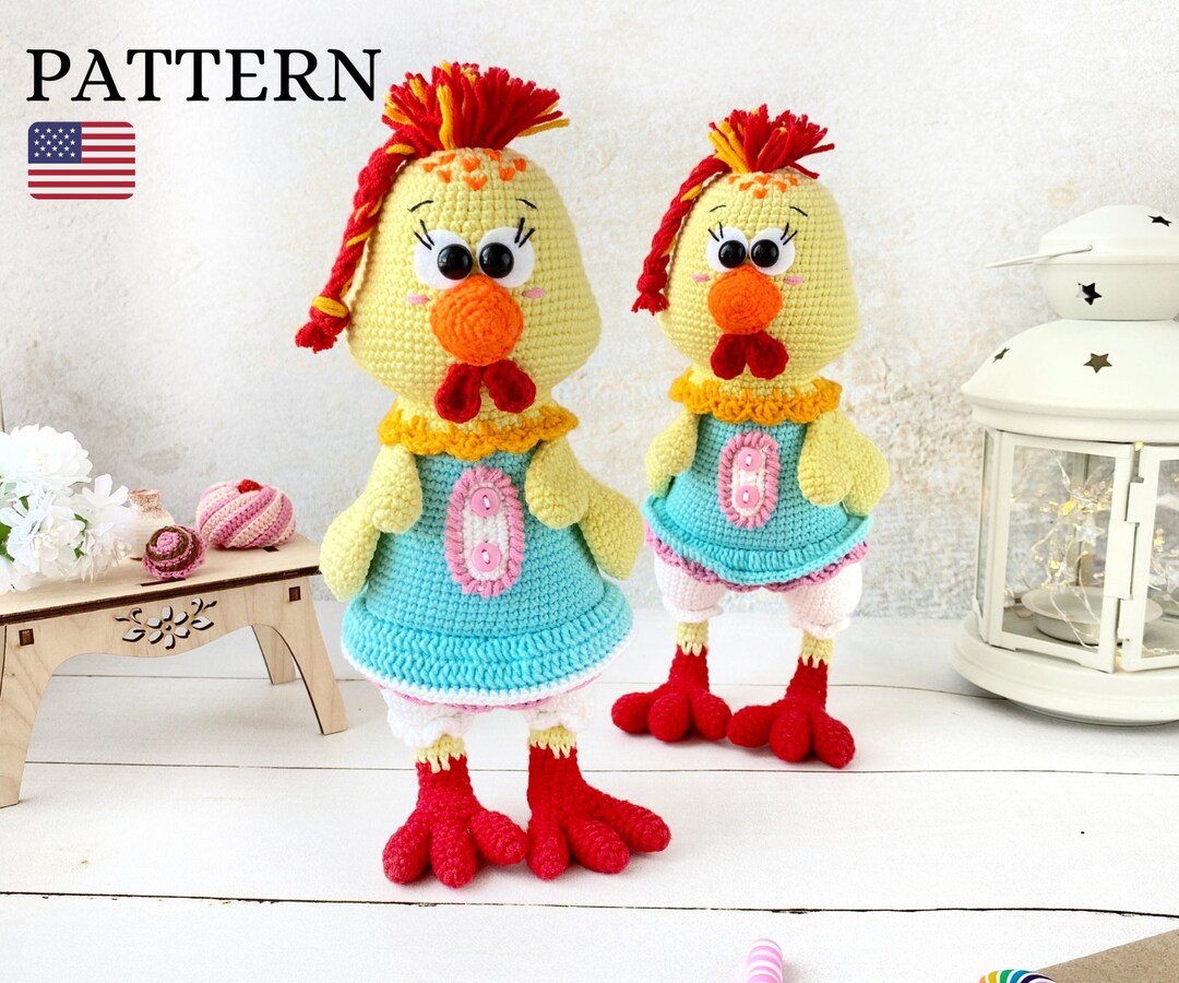 Amigurumi Pattern Crochet Chicken Toy Patterns . Easter Chicken Farm ...