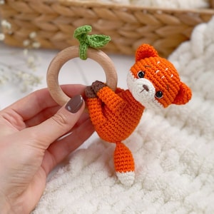 CROCHET PATTERN Rattle Fox, Crochet Baby Rattle Pattern, Fox Teether ...