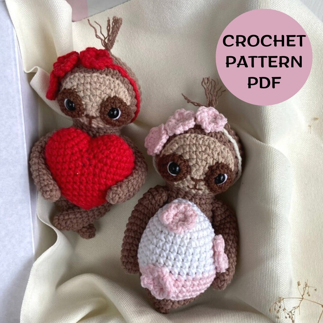 Crochet Sloth Pattern, Crochet Tutorial, Sloth Plushie, Crochet Toy ...