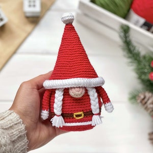 Santa Gnome Crochet Pattern PDF, Amigurumi Christmas Ornaments, Holiday ...