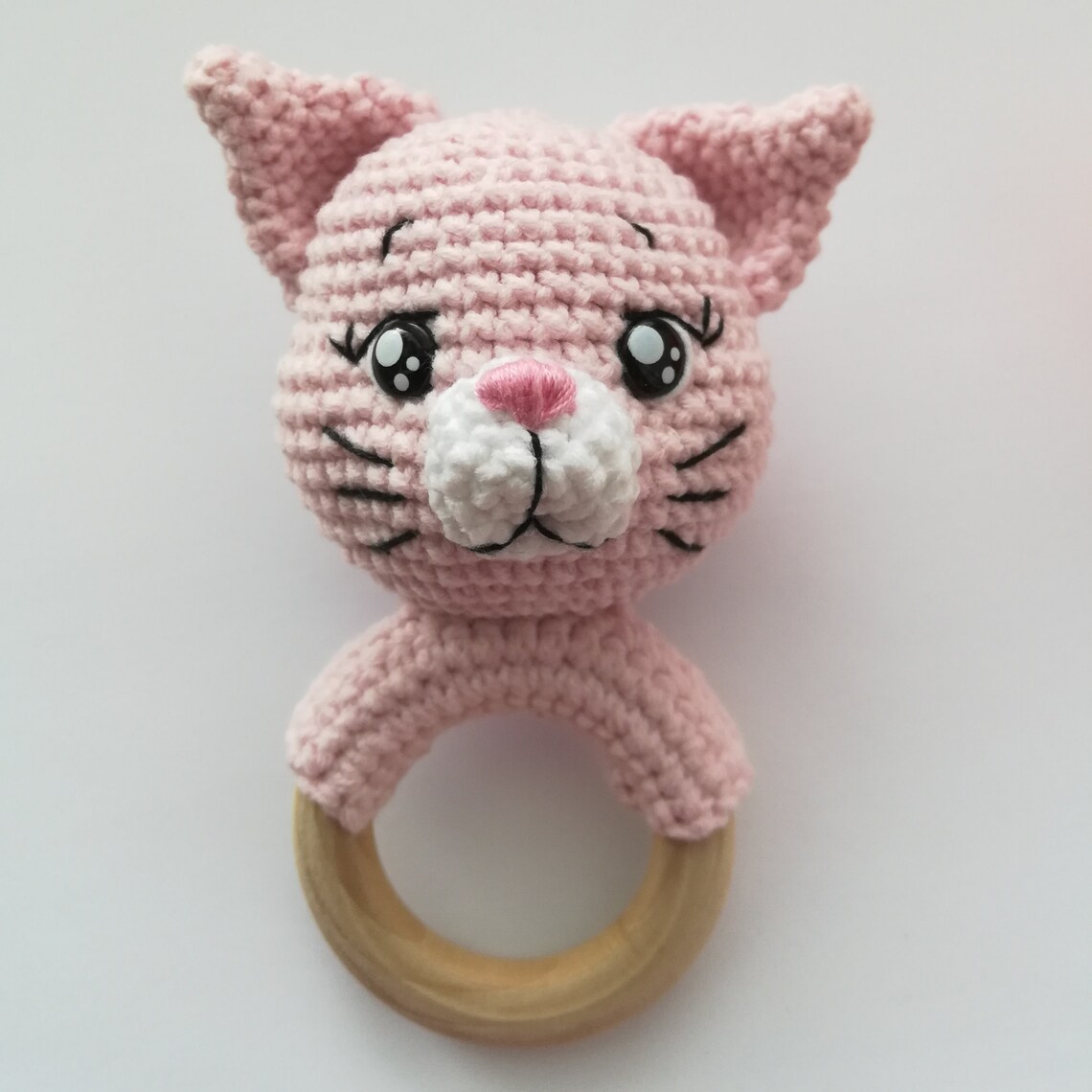 Crochet Cat Rattle Pattern Amigurumi Cat Teething Ring Toys - Etsy