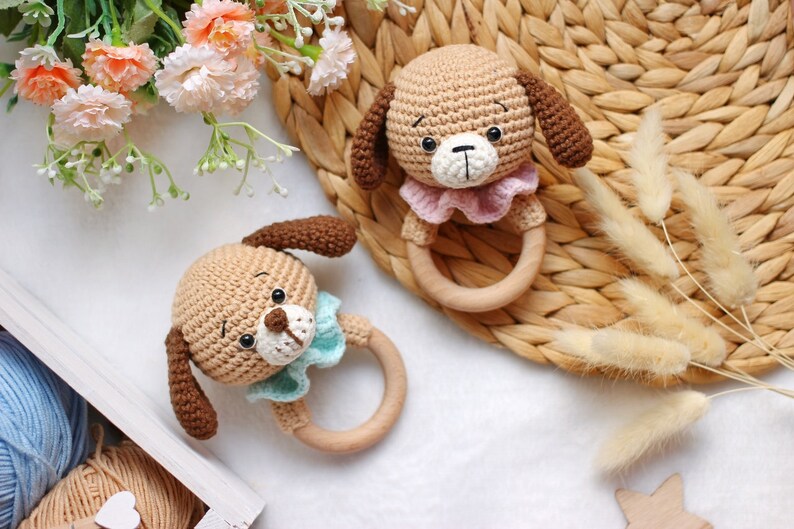 CROCHET PATTERN Puppy Rattle PDF, Dog Baby Rattle Crochet Pattern ...