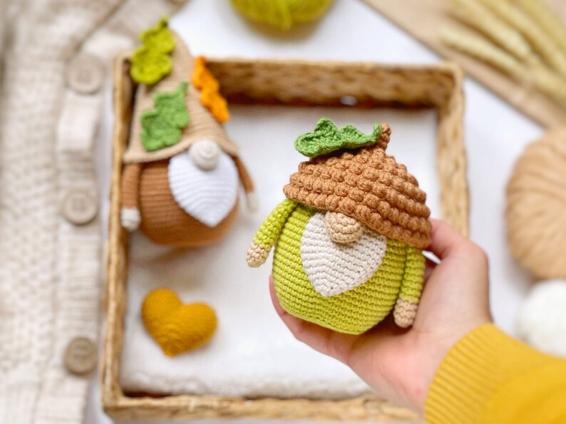 Acorn Gnome Crochet Pattern PDF Fall Amigurumi for Beginners - Etsy