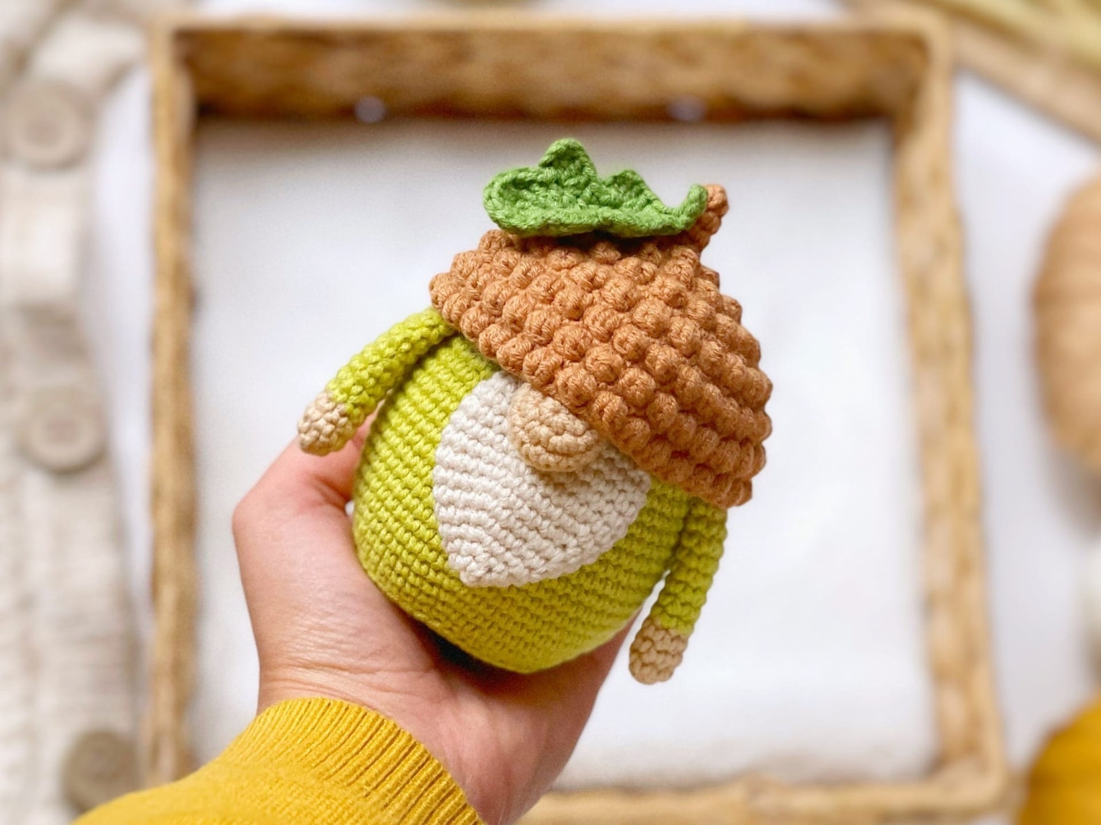 Acorn Gnome Crochet Pattern PDF, Fall Amigurumi for Beginners, Crochet ...