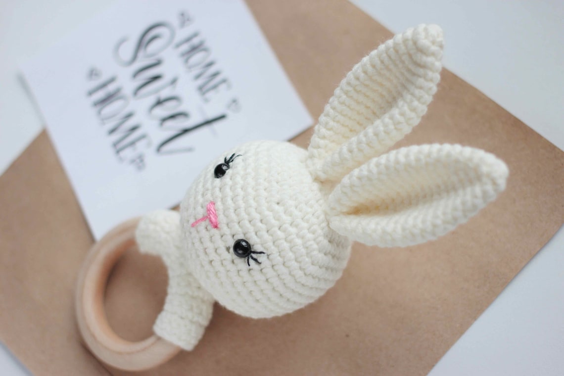 CROCHET PATTERN Bunny Baby Rattle Easy Crochet Baby Rattle | Etsy