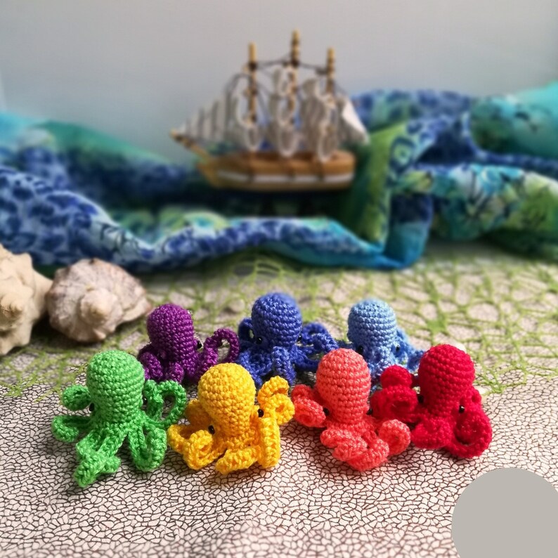 Crochet Tiny Octopus Pattern Amigurumi Sea Animal Toys | Etsy