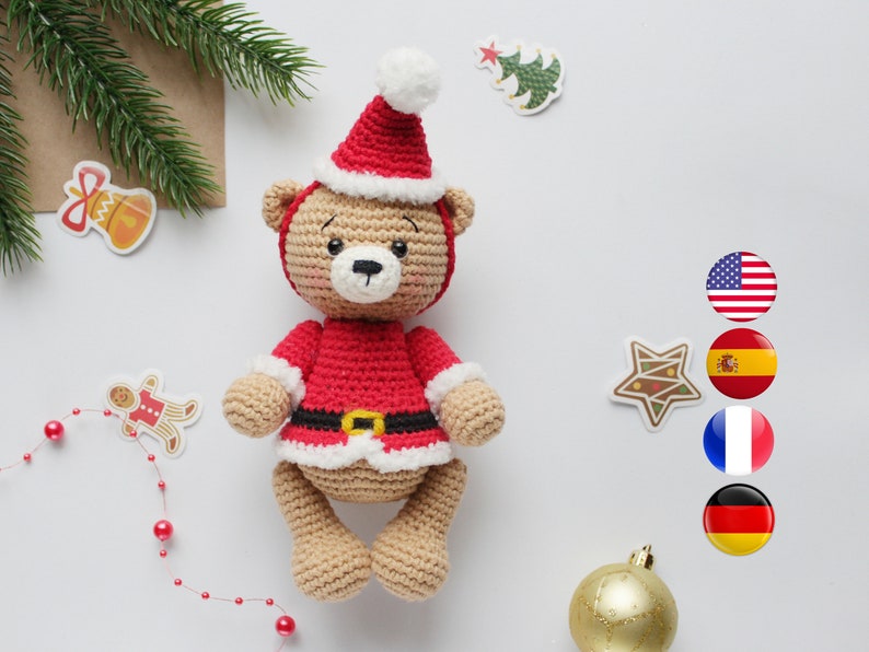 CROCHET PATTERN Santa the Bear PDF Christmas Amigurumi - Etsy