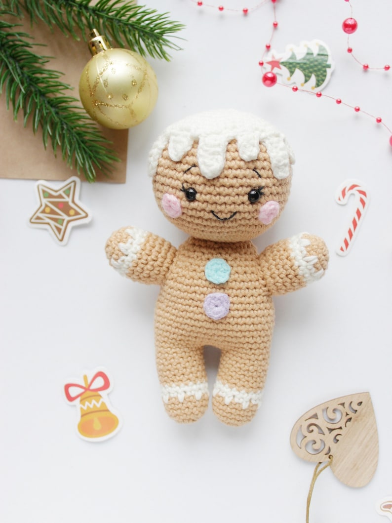 Gingerbread Man CROCHET PATTERN PDF Amigurumi Gingerbread | Etsy