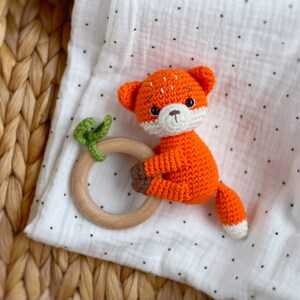 CROCHET PATTERN Rattle Fox, Crochet Baby Rattle Pattern, Fox Teether ...