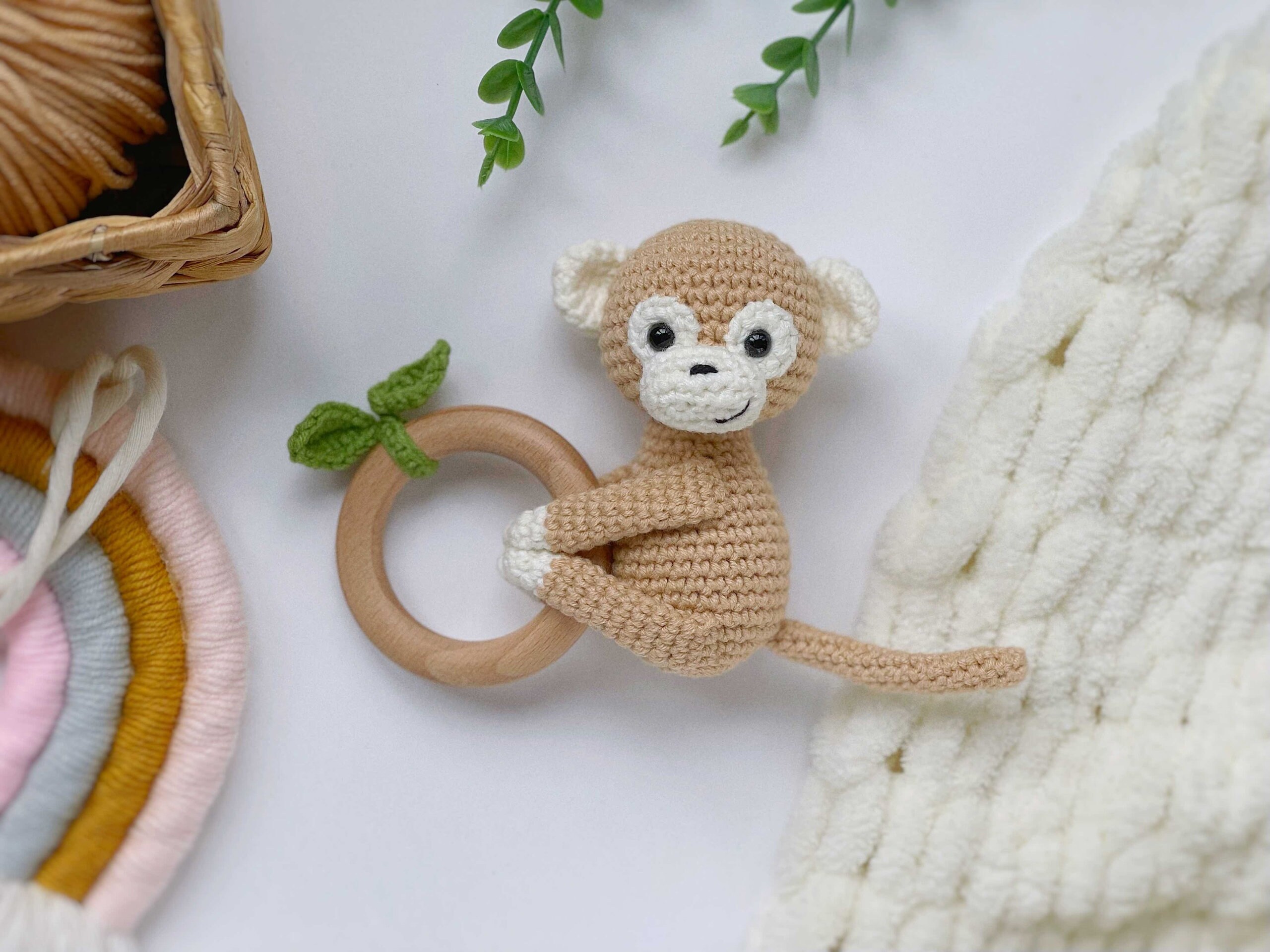 CROCHET PATTERN Monkey Rattle PDF Monkey Crochet Pattern - Etsy